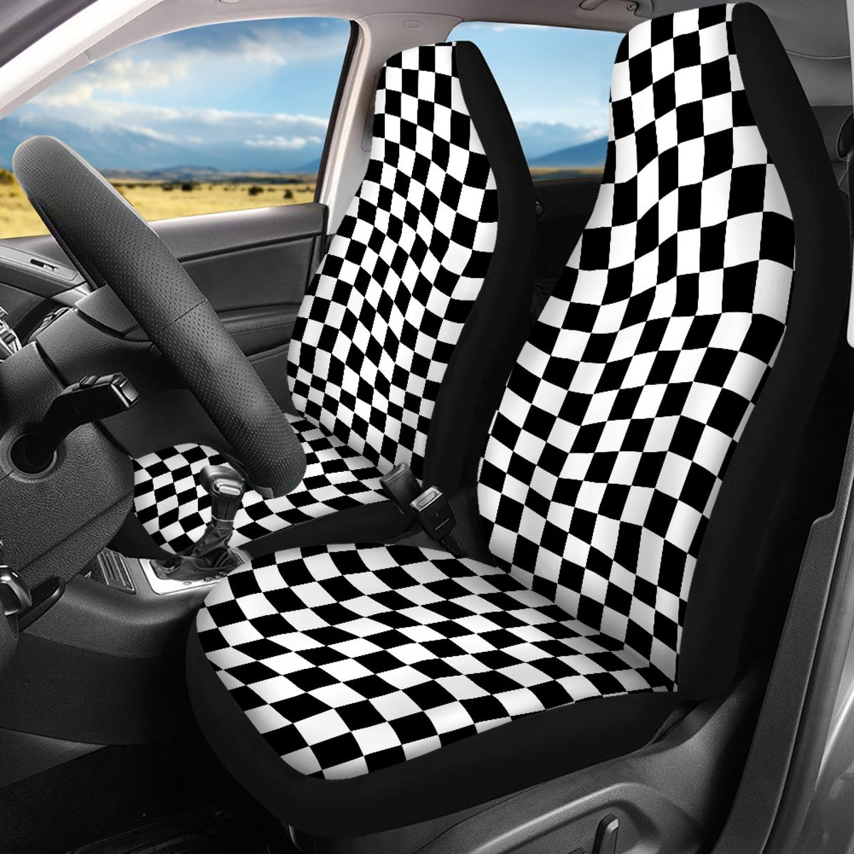 Cute Car Seat Covers - Checkered (Full Set) | Raiana’s Vibes – Raiana's ...