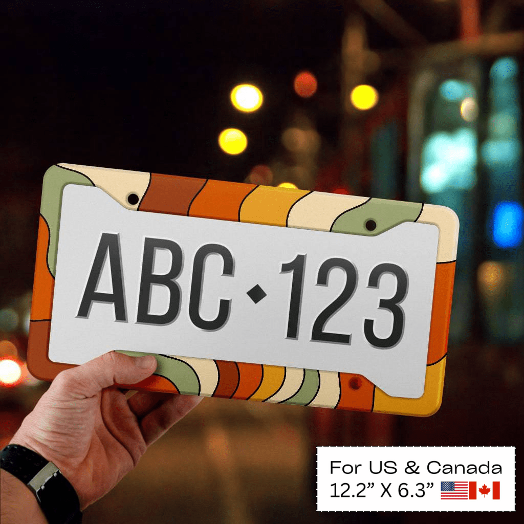 Cute License Plate Frames - Retro Groovy Vibes | Raiana’s Vibes ...
