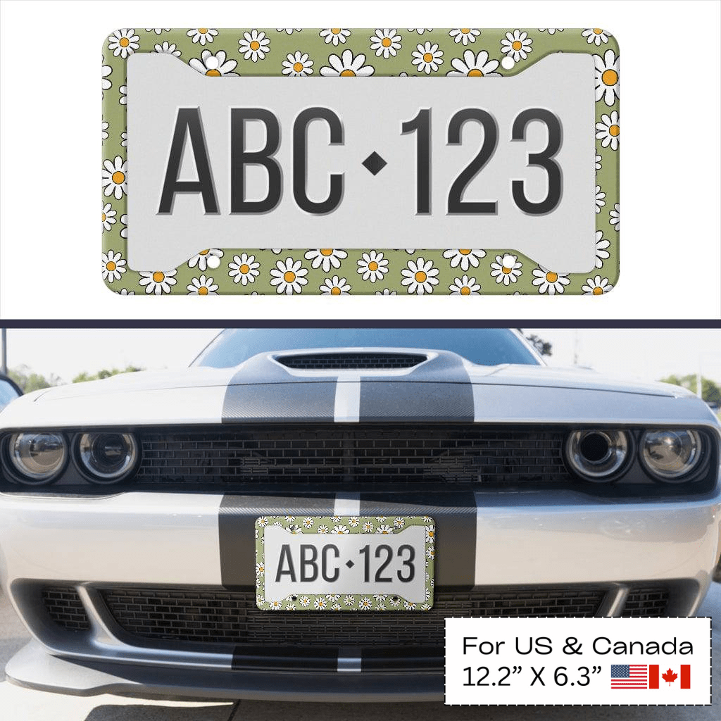Cute License Plate Frames - Sage Green Daisy | Raiana’s Vibes – Raiana ...