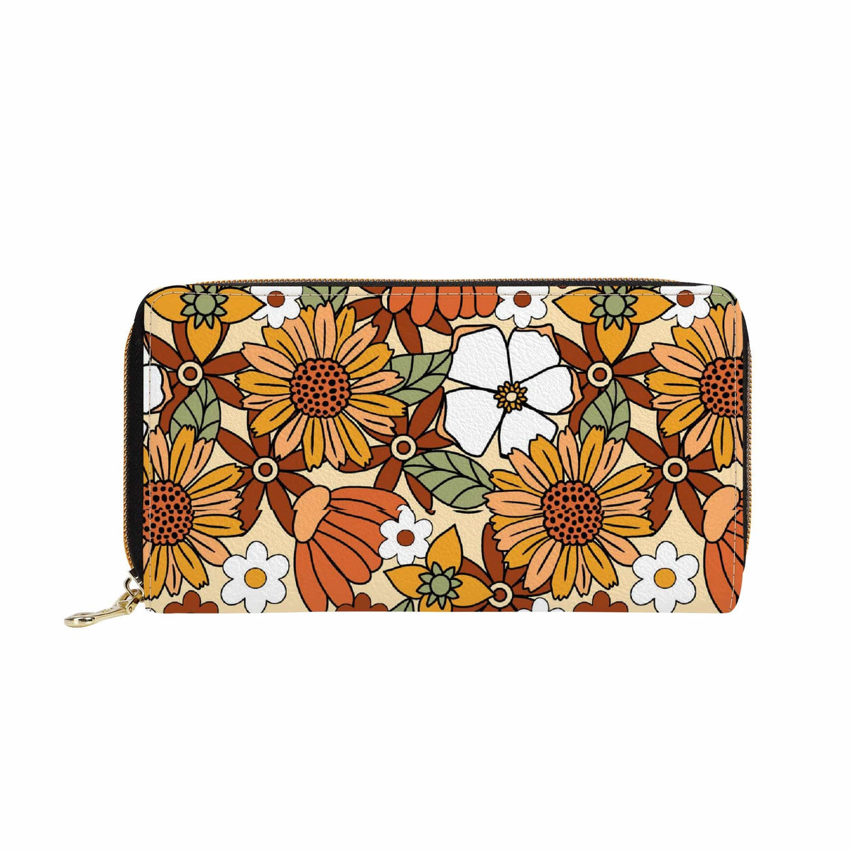 Rustic Blooms Wallet | Large Leather Zip-Around Wallets for Women ...